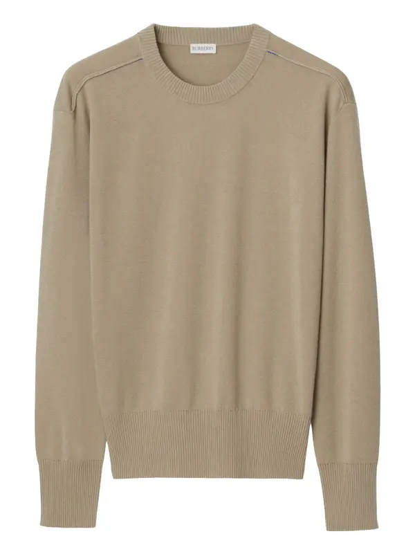 Burberry Crew-neck Wool Jumper - Neutrals