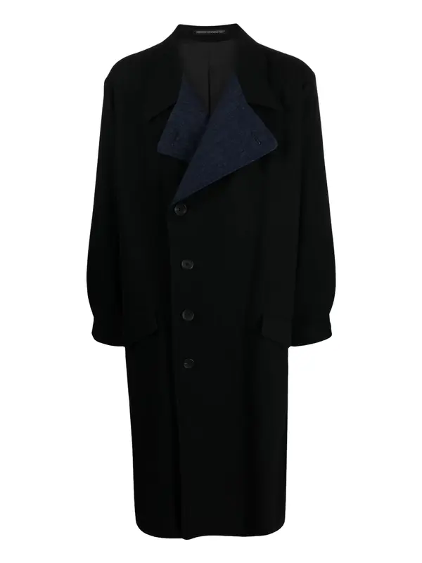 Yohji Yamamoto Felted Notched-lapel Trench Coat - Black