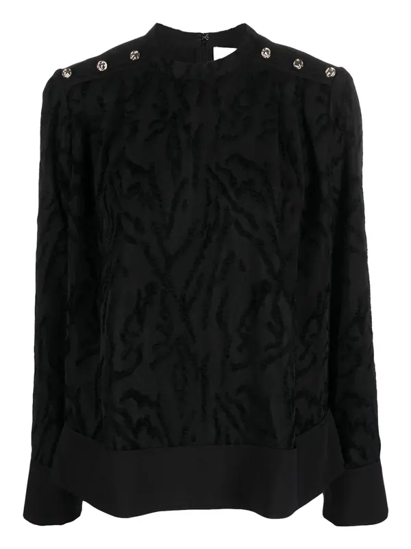 3.1 Phillip Lim Shadow Vines Jacquard Blouse - Black