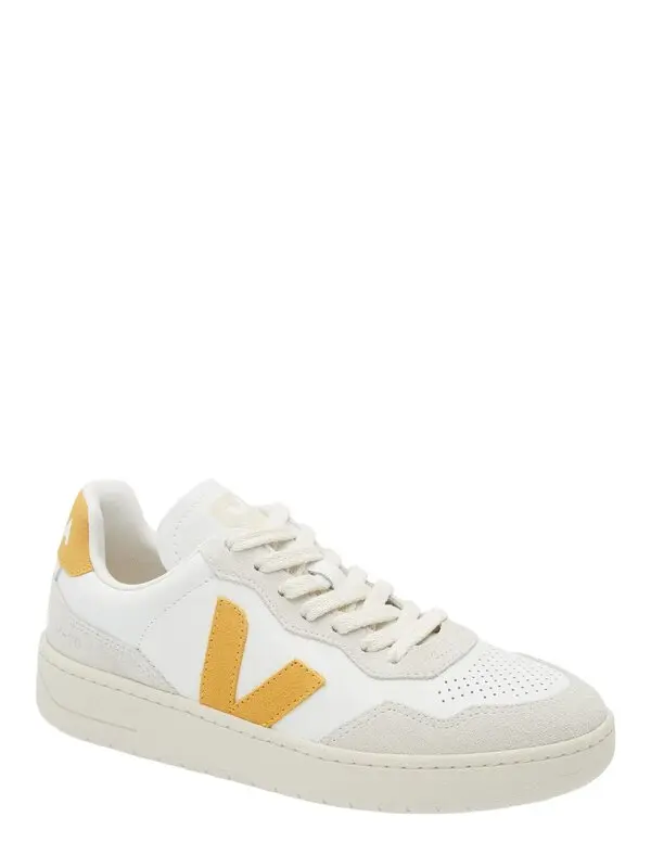 VEJA V-90 Leather Sneakers - White Safran