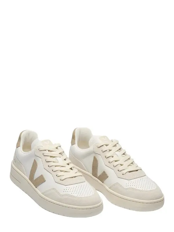 VEJA V-90 Leather Sneakers - White Taupe