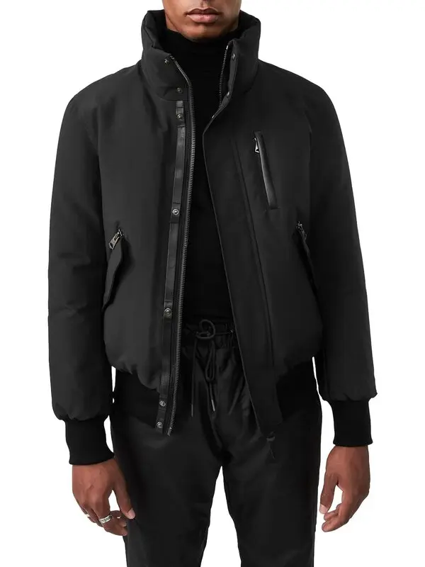 Mackage Dixon Down Bomber Jacket With Hooded Bib - Black