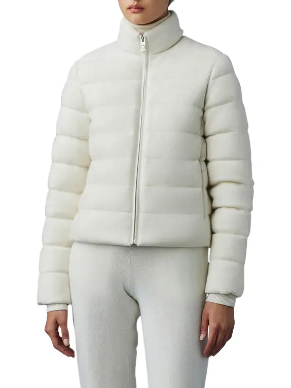 Mackage Melia Wool & Cashmere Blend Down Puffer Coat - Cream