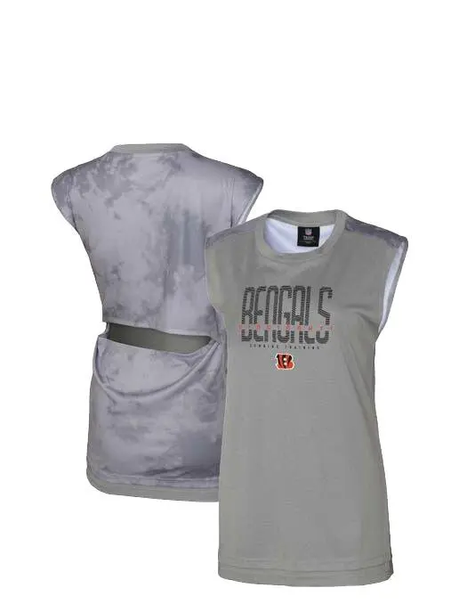 OUTERSTUFF Cincinnati Bengals Sleeveless Tie-dye Tank Top - Gray