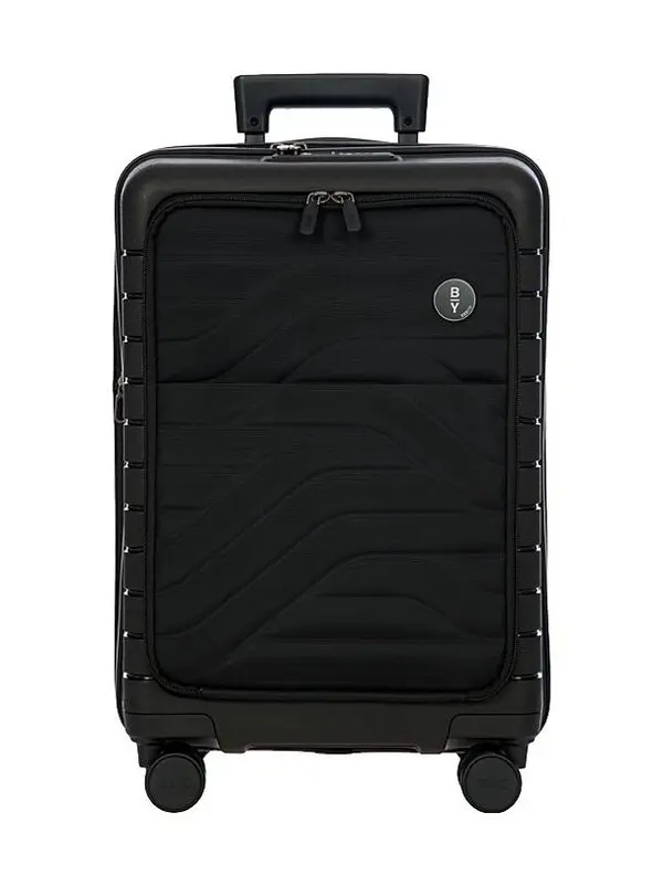 Bric'S By Ulisse 21-inch Expandable Carry On Spinner Suitcase With Pocket - Black