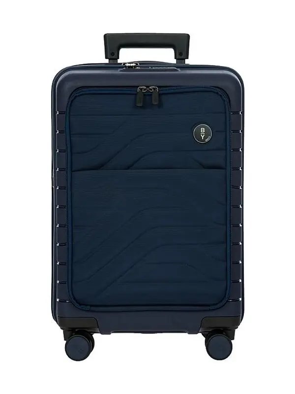 Bric'S By Ulisse 21-inch Expandable Carry On Spinner Suitcase With Pocket - Ocean Blue