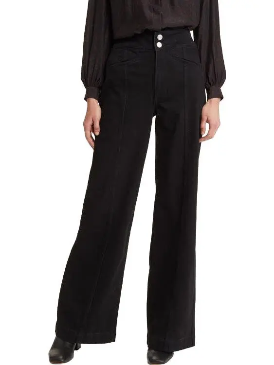 FRAME Tailored High-waist Wide-leg Jeans - Film Noir