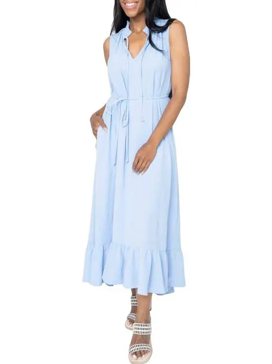 GIBSONLOOK Sienna Tie-waist High-low Dress - Sky Blue