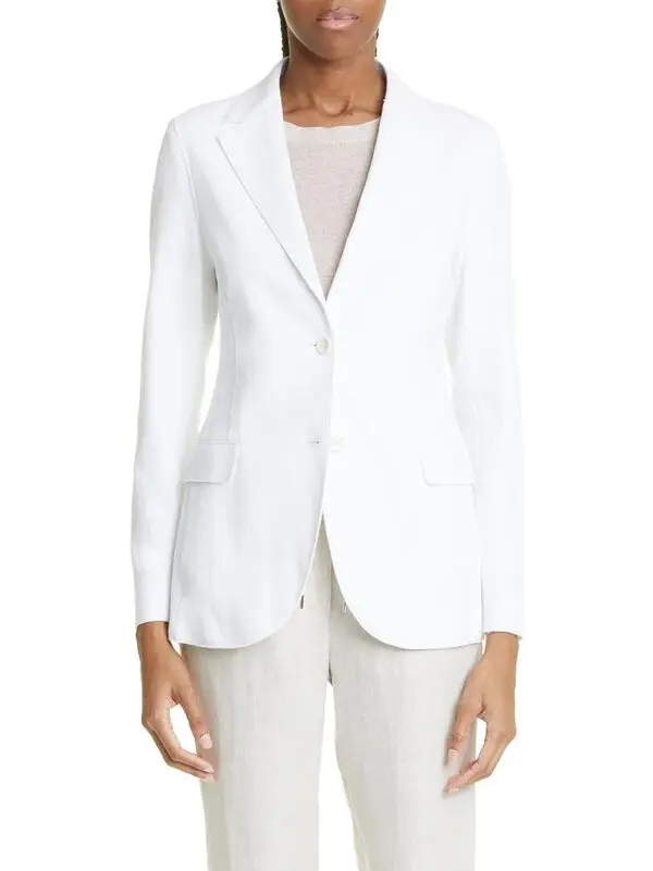 Eleventy Single-breasted Cotton-blend Blazer - 00 - White