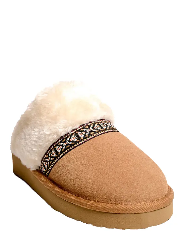 Minnetonka Corie Faux Fur Scuff Slipper - Cinnamon
