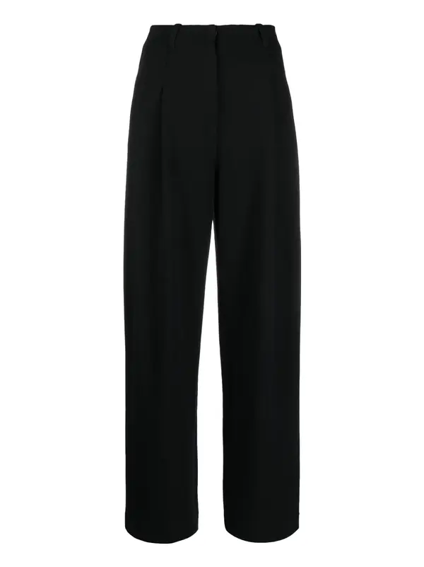 Emporio Armani High-waist Wide Leg Trousers - Black