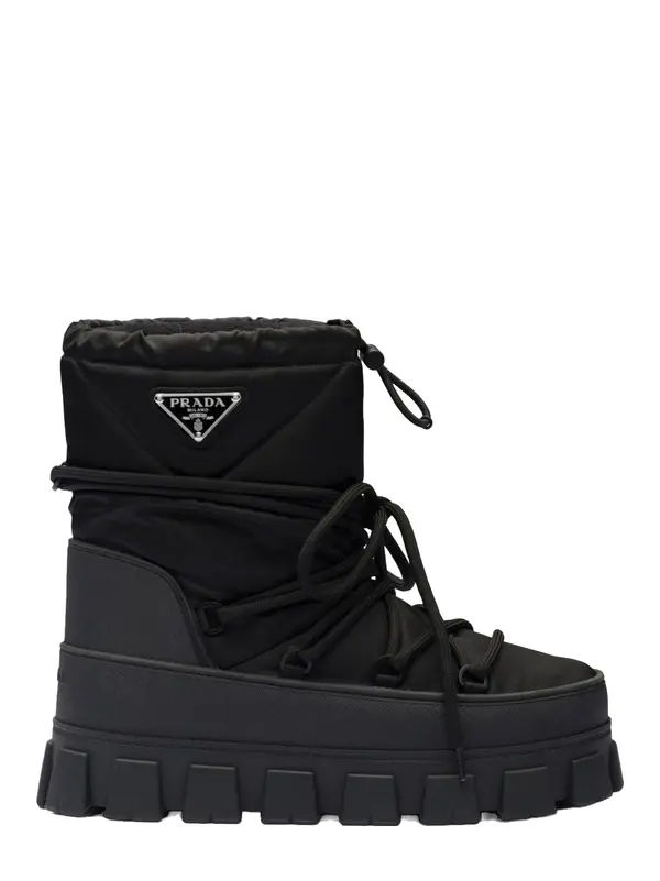 Prada Logo-plaque Snow Boots - Black