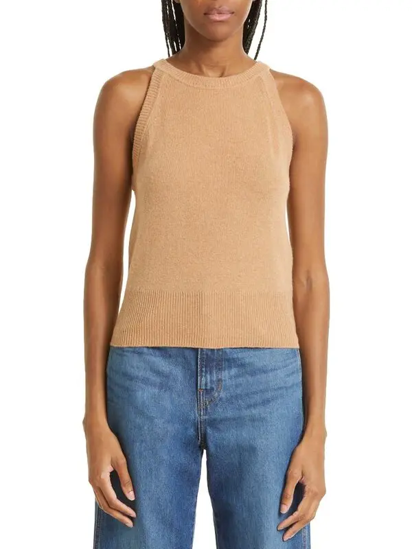Veronica Beard Myrick Cashmere Tank - Camel