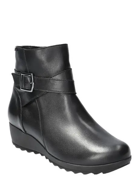 Mephisto Avril Zip Wedge Bootie - Black Silk