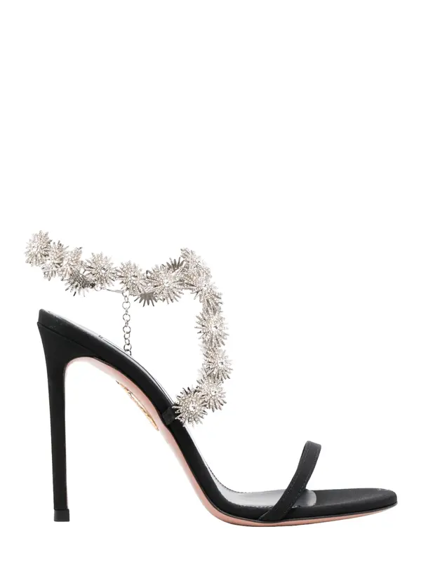 AQUAZZURA Comet 105mm Crystal-embellished Sandals - Black
