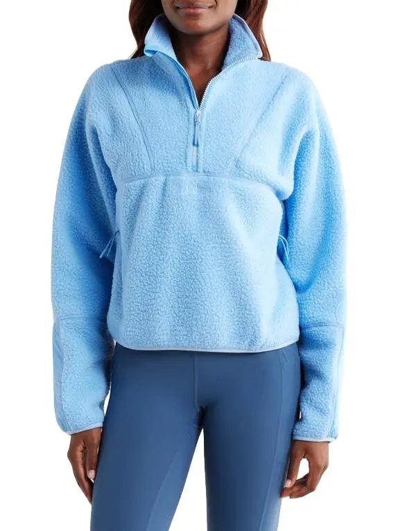 HALFDAYS Pieper Water Repellent Quarter Zip Top - Forget Me Not