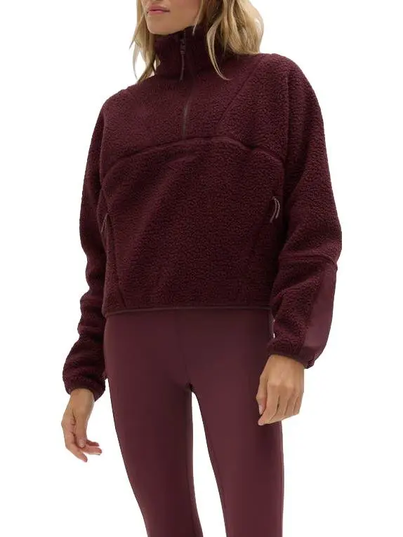 HALFDAYS Pieper Water Repellent Quarter Zip Top - Glazed Cherry