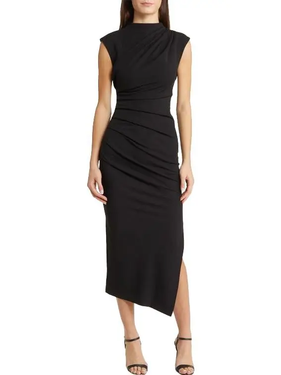 NIKKI LUND Dida Funnel Neck Cocktail Dress - Black
