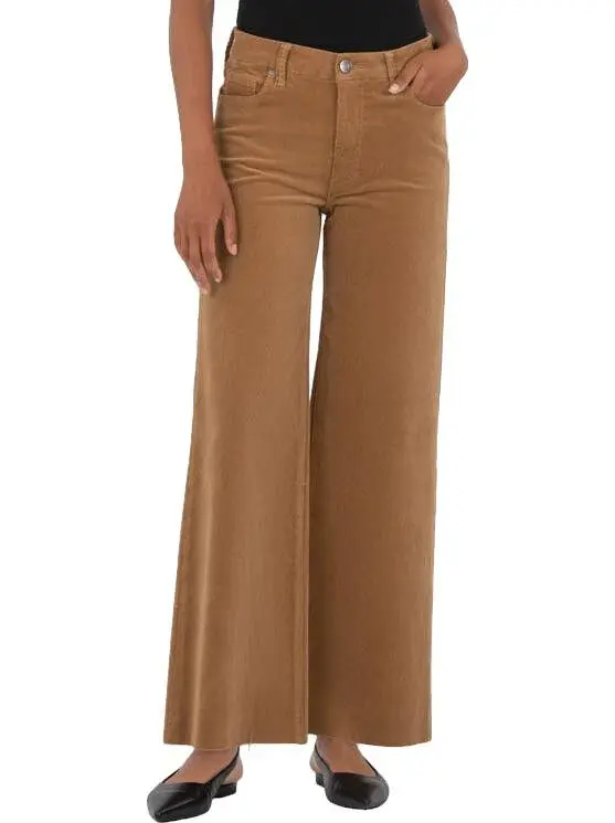 Kut From The Kloth Meg High-waist Wide-leg Jeans - Camel