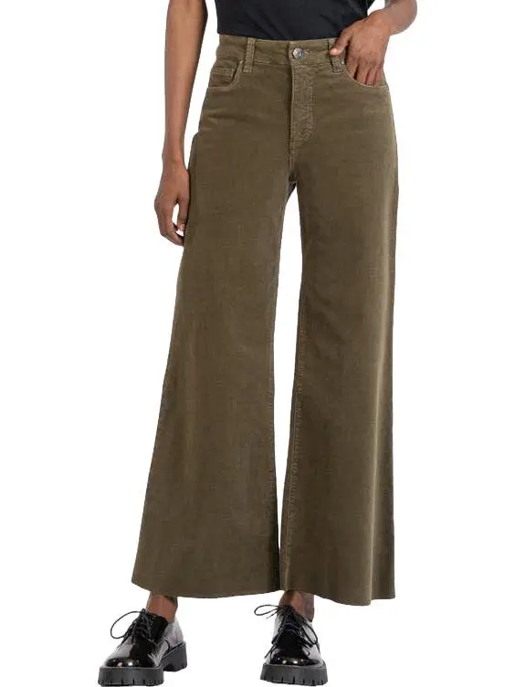 Kut From The Kloth Meg High-waist Wide-leg Jeans - Moss