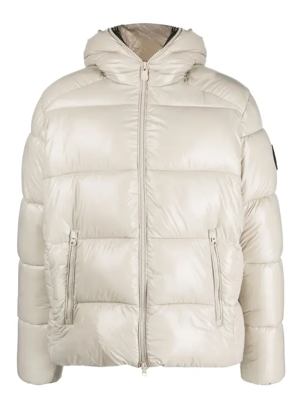SAVE THE DUCK Logo-patch Puffer Jacket - Neutrals