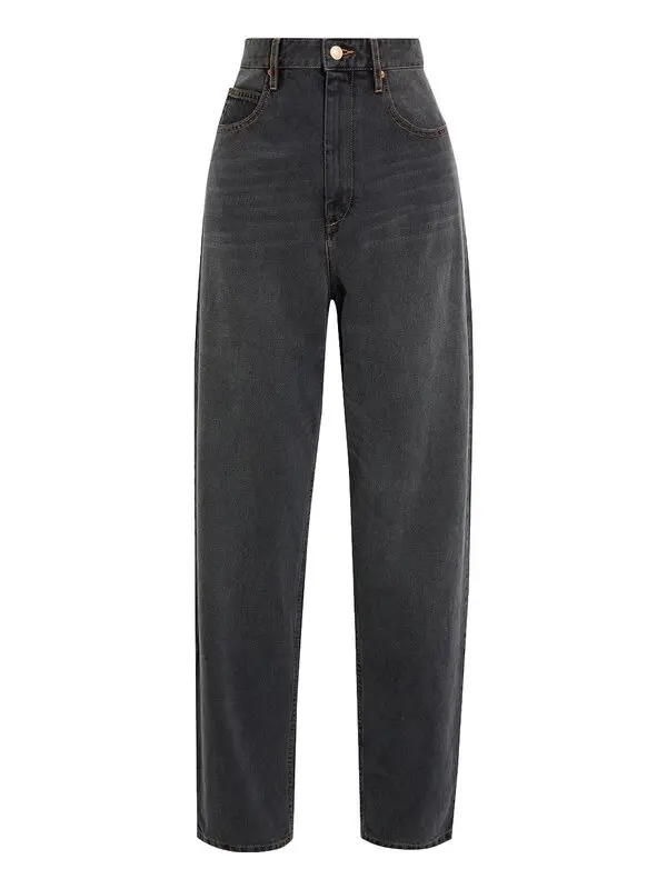 MARANT ETOILE Corsy High-rise Tapered Jeans - Dark Gray