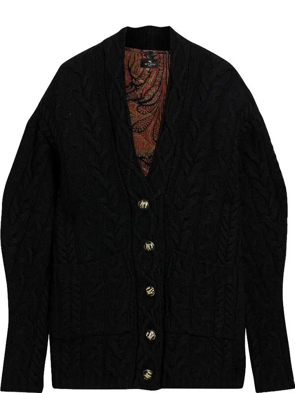 Etro Cable-knit Cardigan - Black