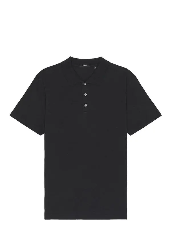 Theory Bron Cotton Polo - Black