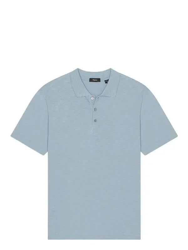 Theory Bron Cotton Polo - Rainstorm