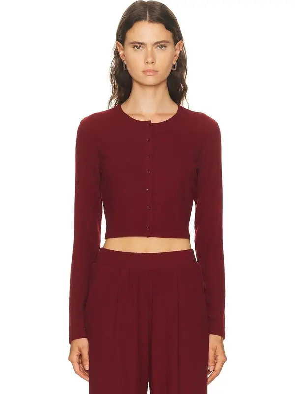 LESET Lauren Crop Cardigan - Pinot