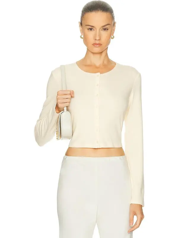 LESET Lauren Crop Cardigan - Vanilla