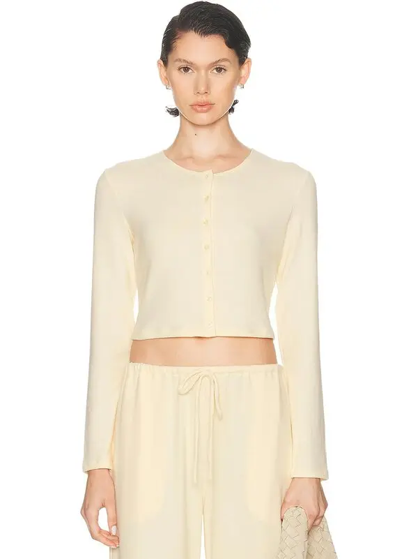LESET Lauren Crop Cardigan - Vanilla