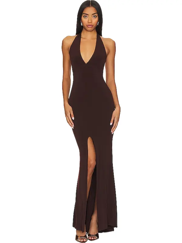 NOOKIE Illegal Halter Gown - Chocolate
