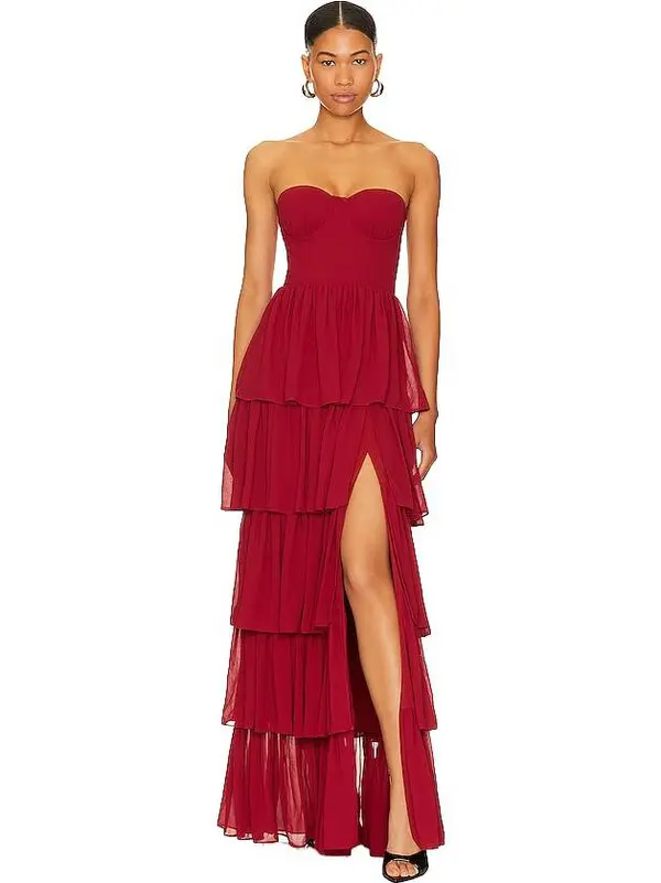 LOVERS AND FRIENDS Hattie Gown - Deep Red