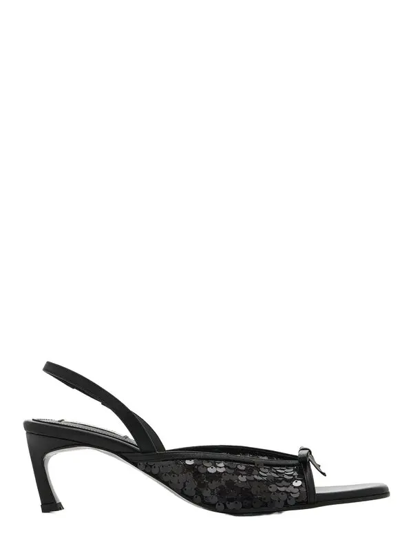 REIKE NEN Nabi Bow-detailed Slingback Sandals - Black