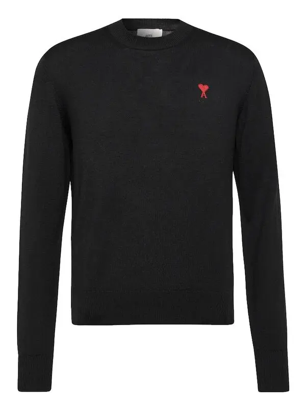 Ami De Cœur Wool Sweater - Black