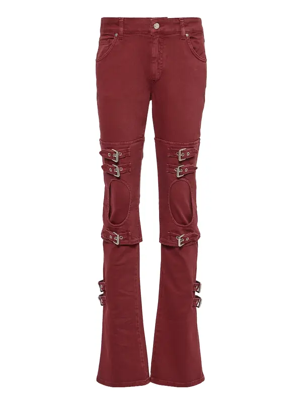 Blumarine Cutout Mid-rise Boyfriend Jeans - Red