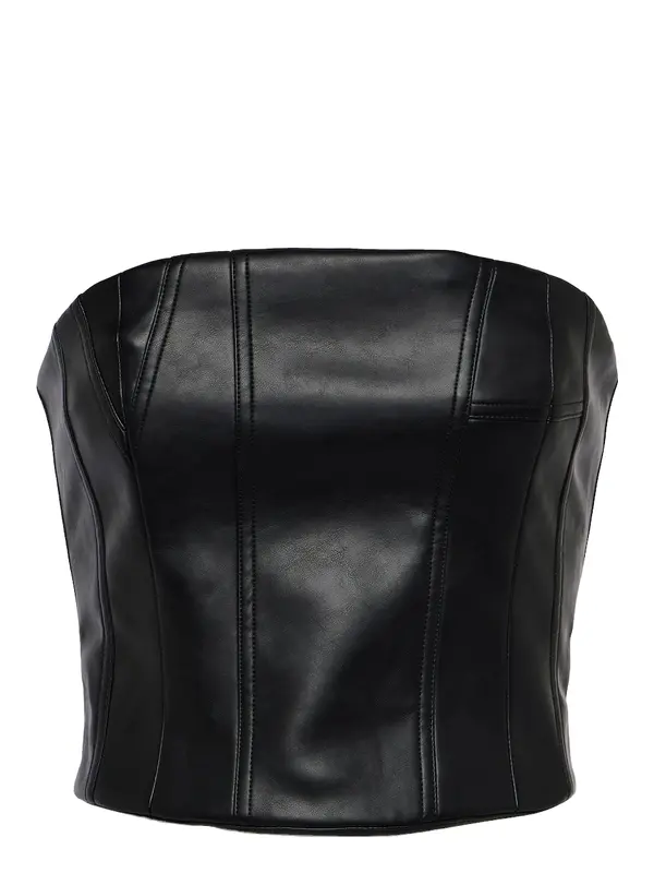 Amiri Zip-up Bustier Top - Black