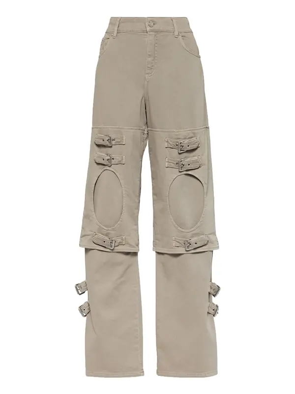 Blumarine Cutout Mid-rise Boyfriend Jeans - Beige