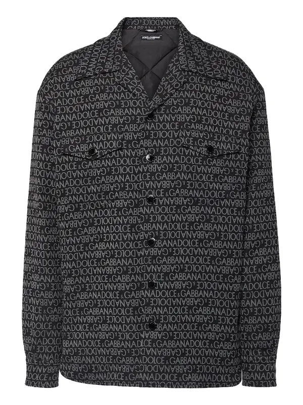 Dolce & Gabbana Logo Jacquard Cotton-blend Overshirt - Black