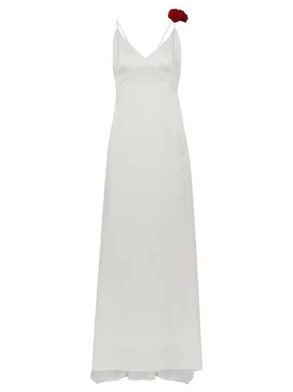 Magda Butrym Rosette Embellished Gown - White