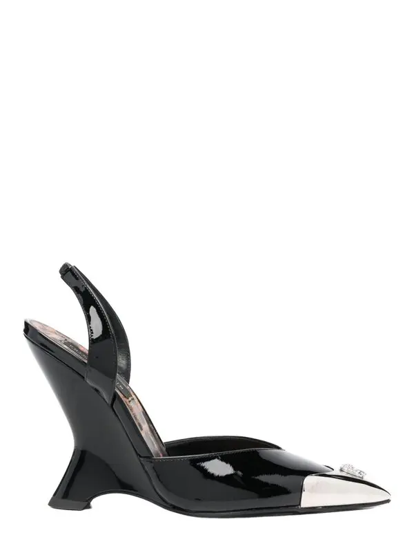 Philipp Plein 105mm Patent-leather Sandals - Black