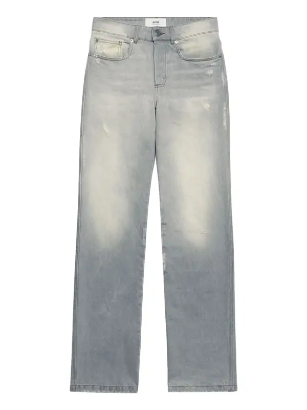 Ami Mid-rise Straight-leg Jeans - Grey