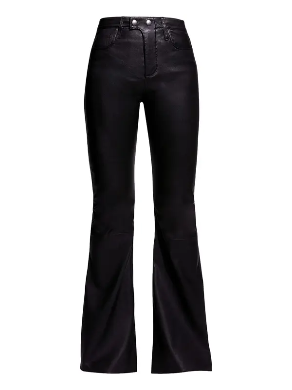 AS By DF Robbie Stretch Leather Flares - Black