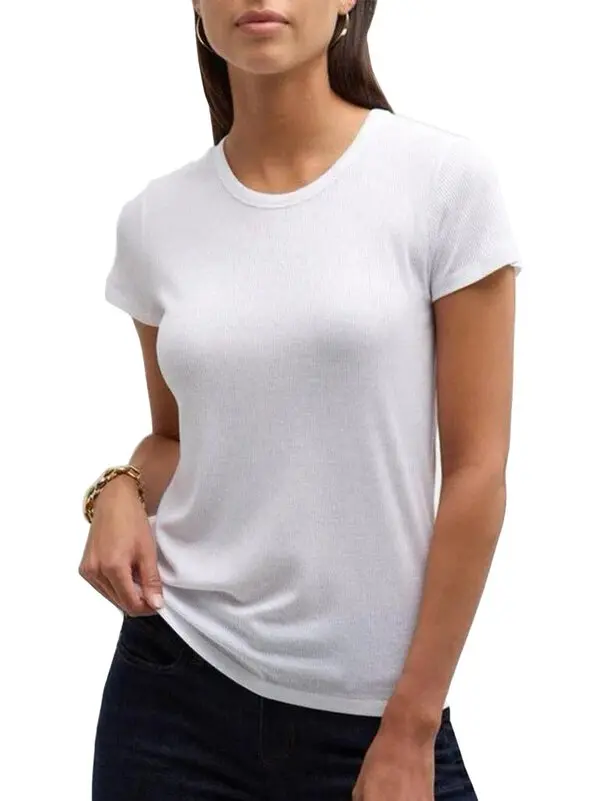 Majestic Filatures Lyocell Cotton Ribbed T-shirt - Noir