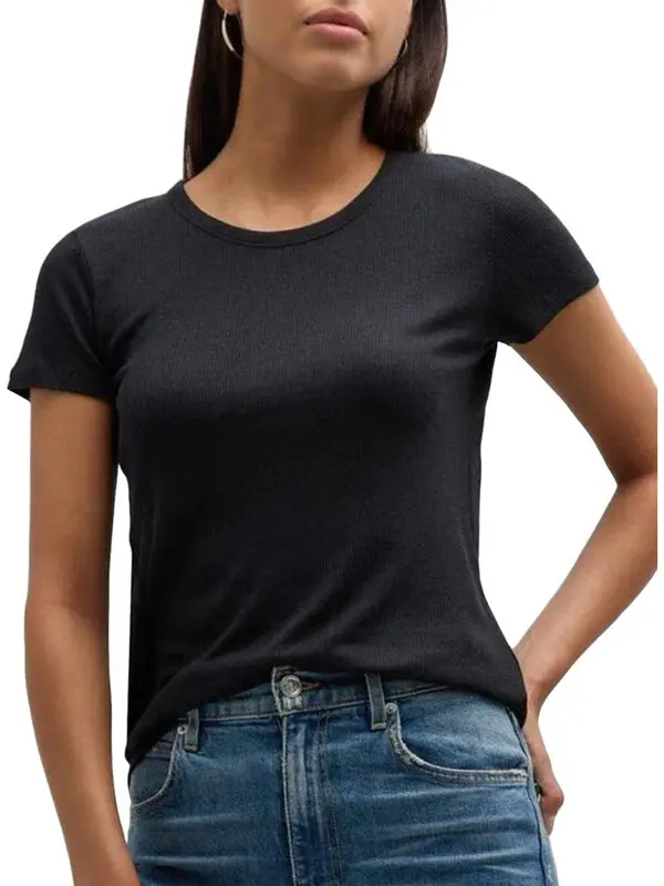 Majestic Filatures Lyocell Cotton Ribbed T-shirt - White