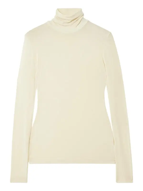 AGOLDE Pascale Stretch-lyocell Turtleneck Top - Off-white