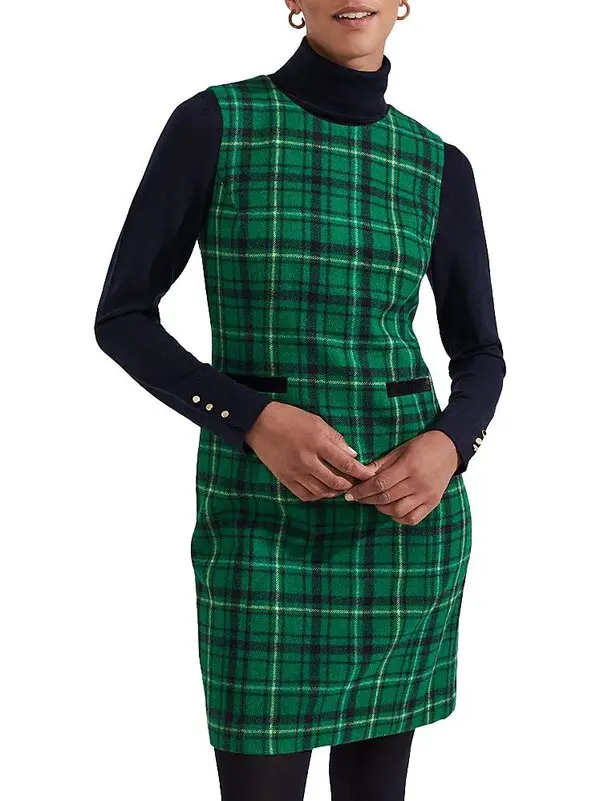 HOBBS LONDON Margot Plaid Sheath Dress - Green Multi