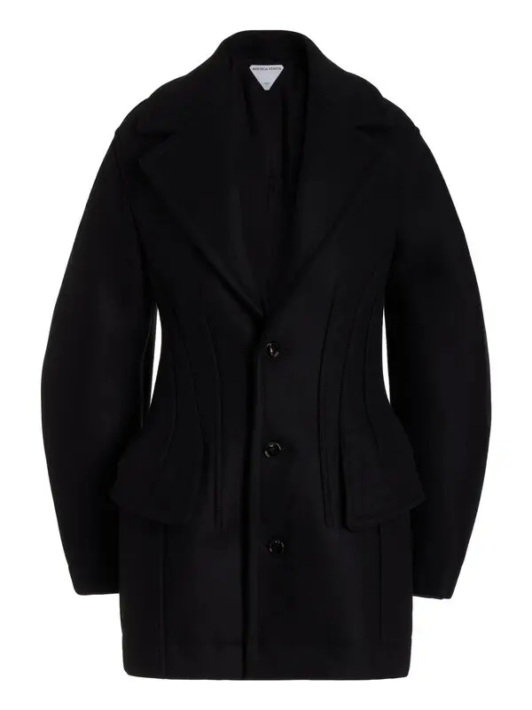 Bottega Veneta Stretch-wool Felt Short Coat - Black