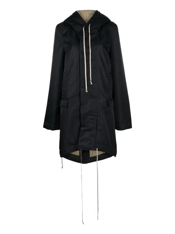 Rick Owens Luxor Fishtail Parka Coat - Black